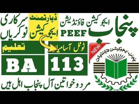 Punjab Education Foundation jobs 2025