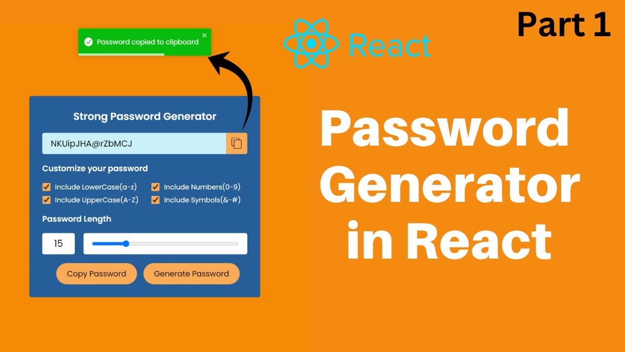 Build a Strong Password Generator with React Part 1 | React JS Tutorial for Beginner | Coding Power