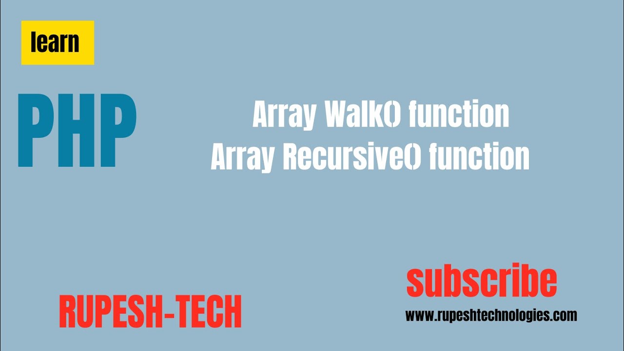 PHP Array Walk Function Tutorial In Hindi