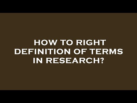 How to right definition of terms in research?