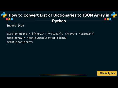 How to Convert List of Dictionaries to JSON Array in Python