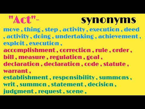 What is the synonyms of the word act| which is the best synonyms for act| synonyms for IELTS TOEFL