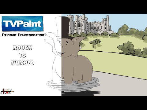 TVPaint Animation | Rough to finished | Elephant transformation