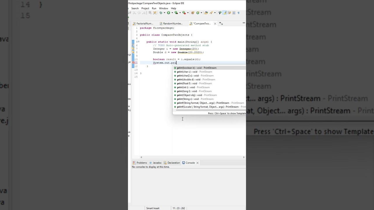 Java program to compare two objects