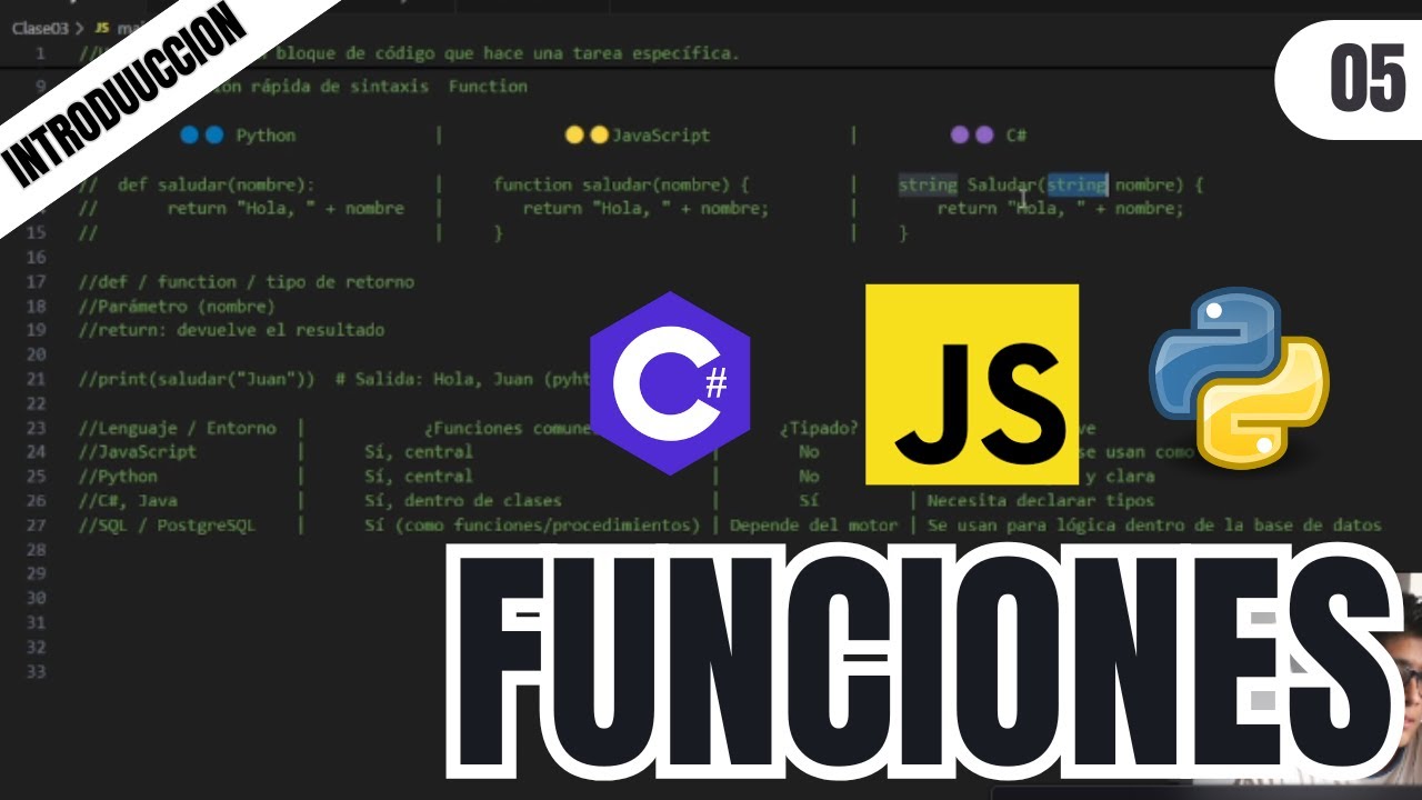 ¿Qué son las FUNCIONES en programación? Ejemplos con Python, JavaScript y C# (Explicado Fácil)