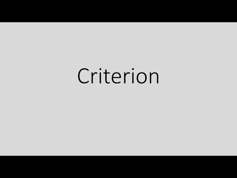 Criterion Meaning