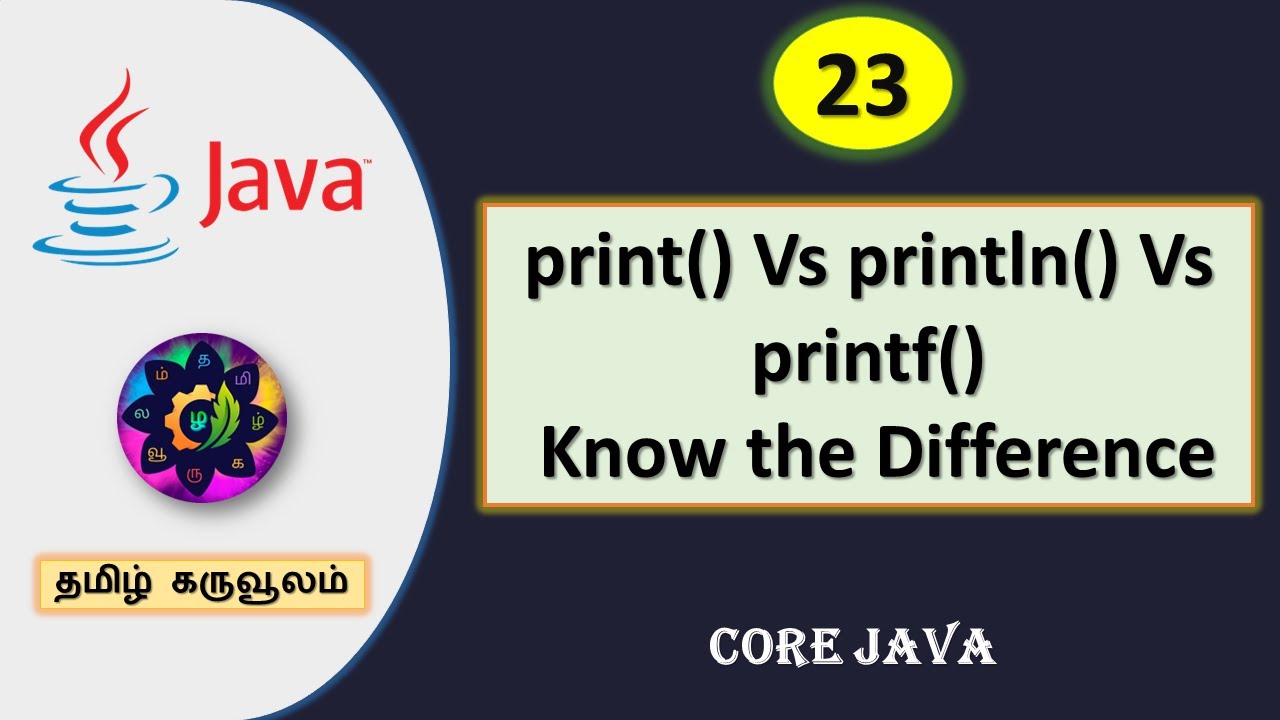 Core Java| print() Vs println() Vs printf() | Know the difference