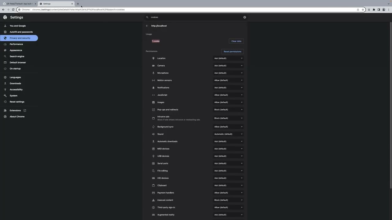 TheVault Github Repo Live Demo