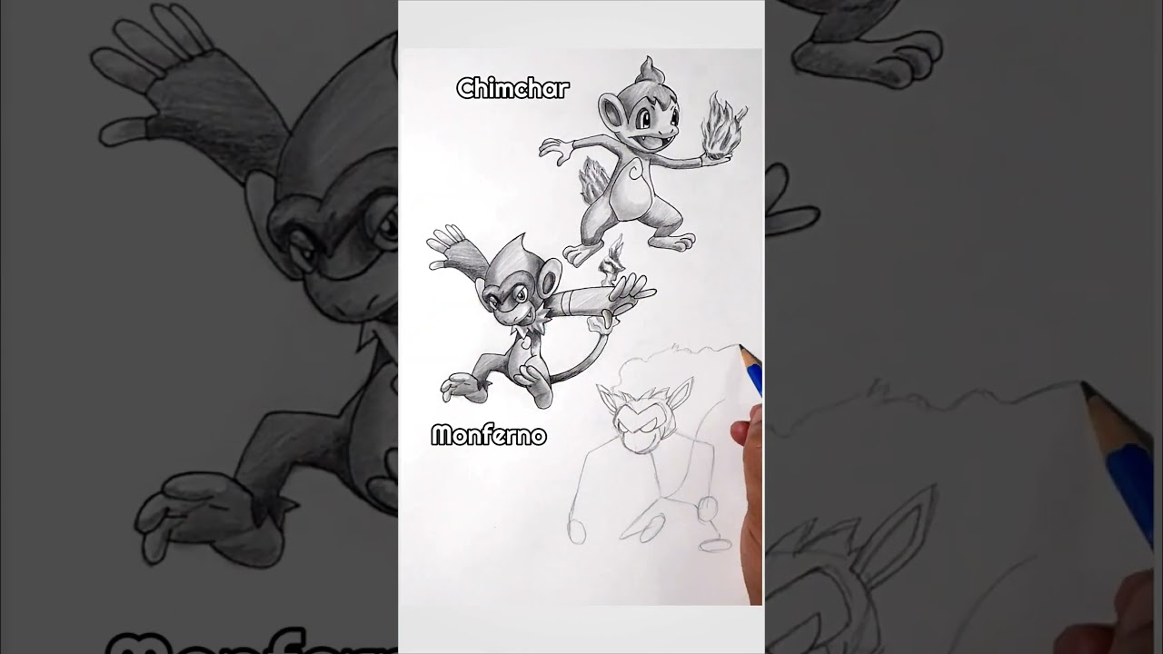 #drawing Pokemon Infernape Evolution Stages #sketch