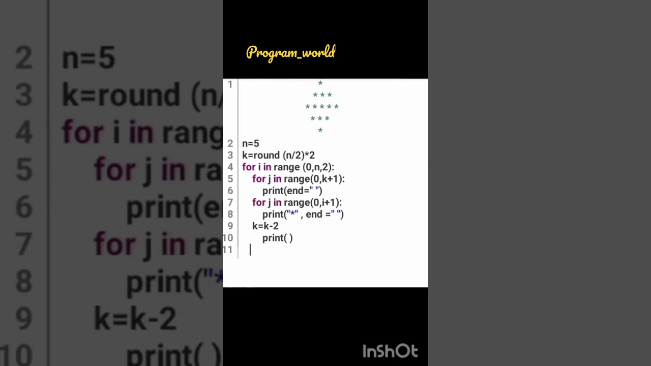 program to print pattern #program #python