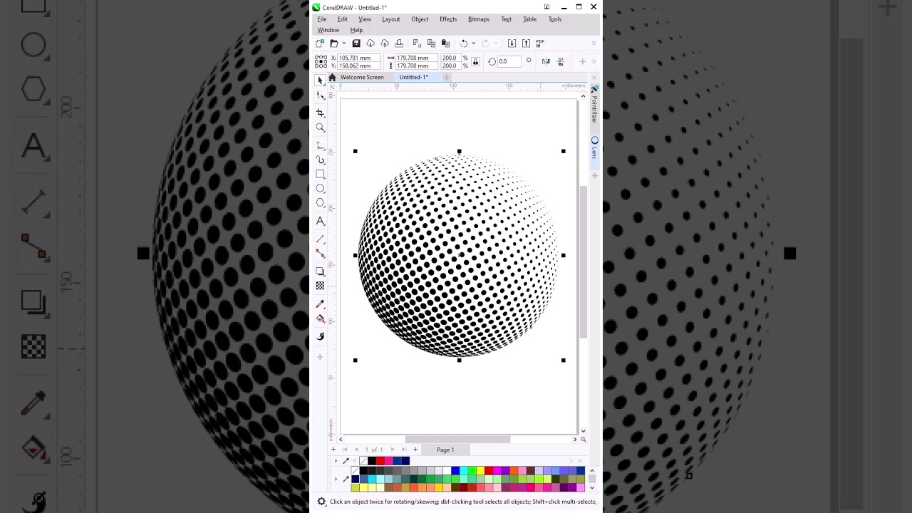 3d Sphere in CorelDraw #learncoreldraw #design #coreldesign #create3dtext