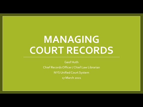Managing Court Records Webinar