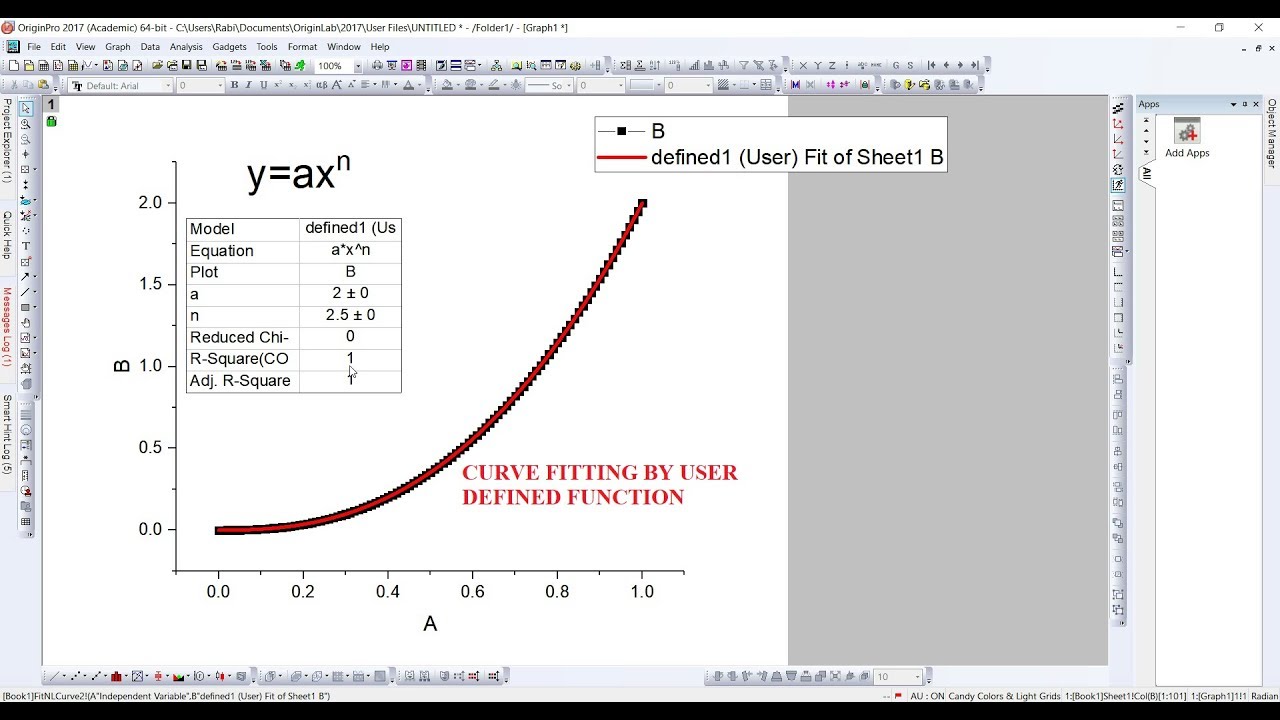 Defining  a function in Origin for fitting a curve
