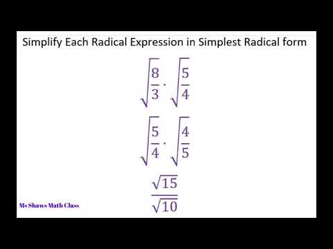 Simplify each radical expression in simplest radical form