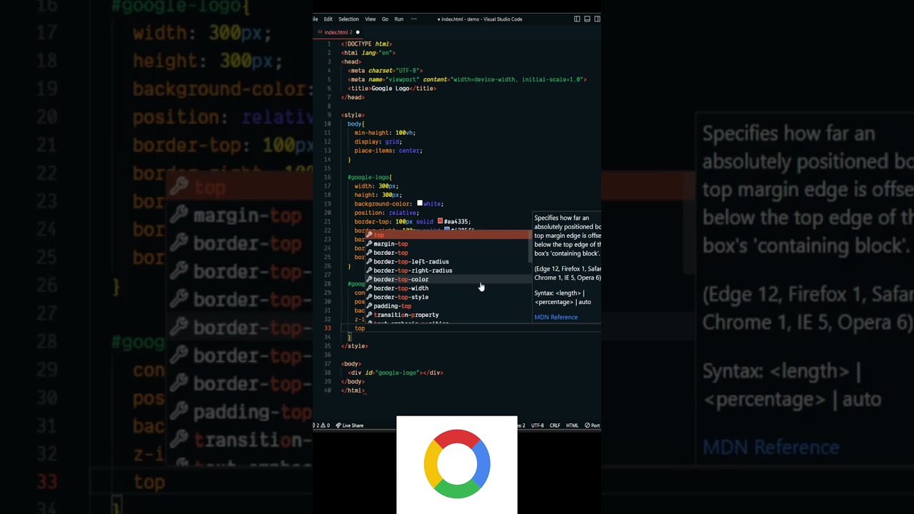 Create Google Logo Using HTML and CSS  #css #tutorial #google