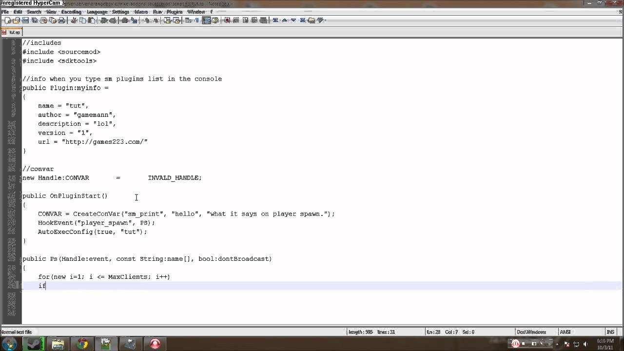 sourcemod: basic tutorial + where to get help at