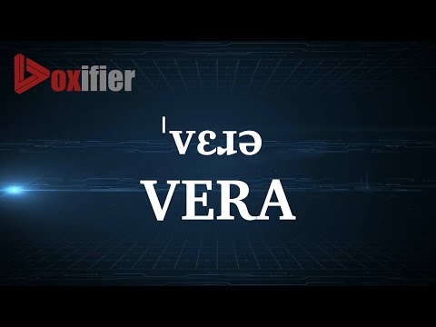 How to Pronunce Vera in English - Voxifier.com