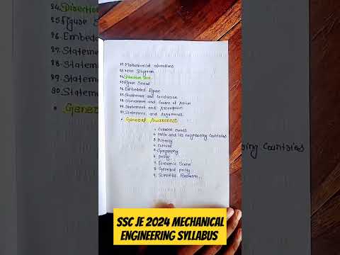 SSC JE MECHANICAL ENGINEERING SYLLABUS 2024#mechanical #sscje_mechanical