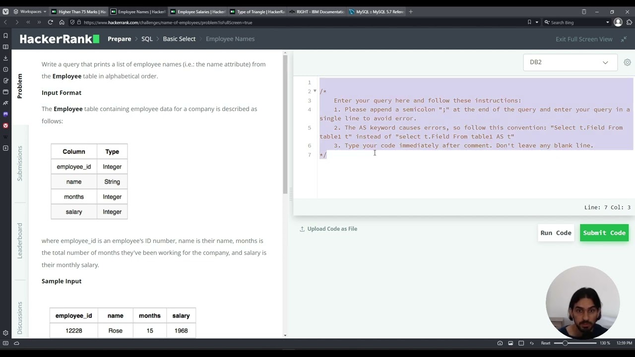 Employee Names | SQL Basic Select | HackerRank Solution