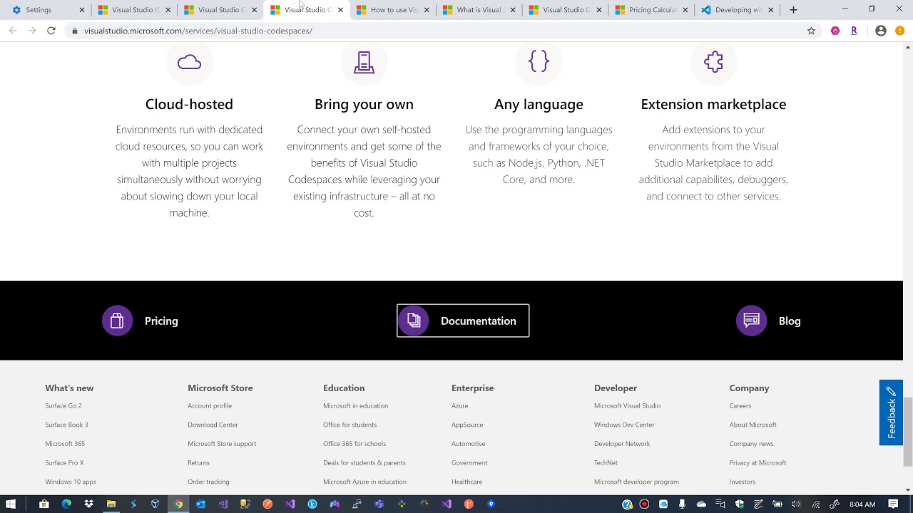 Using Microsoft Visual Studio Codespaces