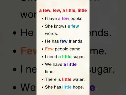 Few, A Few, Little, A Little Sentences, Master These Confusing English Words in Just 30 Seconds! ๐ก