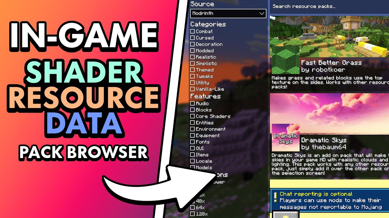 In-game Minecraft Shader & Texture Pack Browser With Resourcify