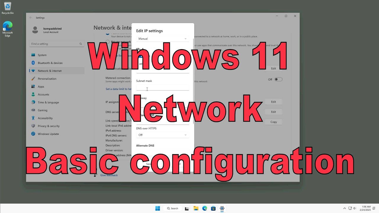 Windows 11 Network basic configuration