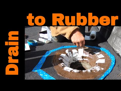 Flat Roof leak Repair: How to fix a leaky drain to a rubber membrane /Turbo Poly Seal -@All Roof USA