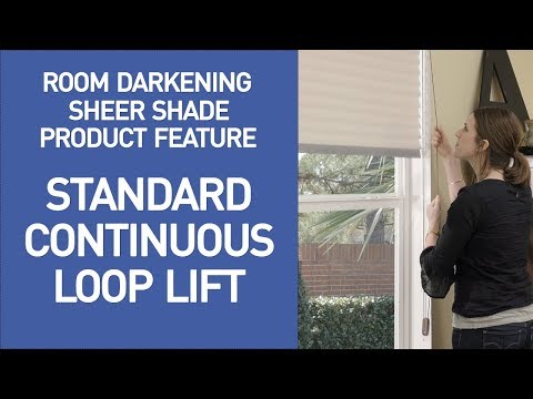 Room Darkening Sheer Window Shades with Continuous Cord Loop Lift - QuickDemo