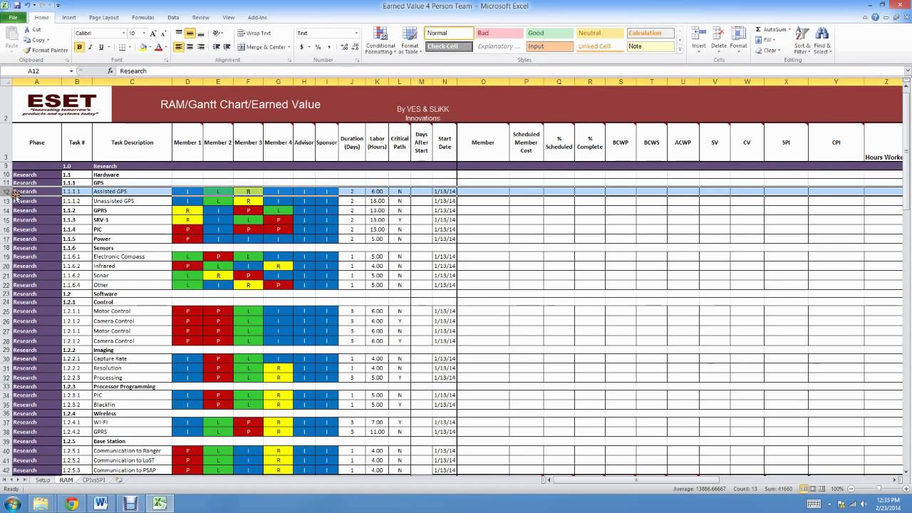 Earned Value Template Walkthough