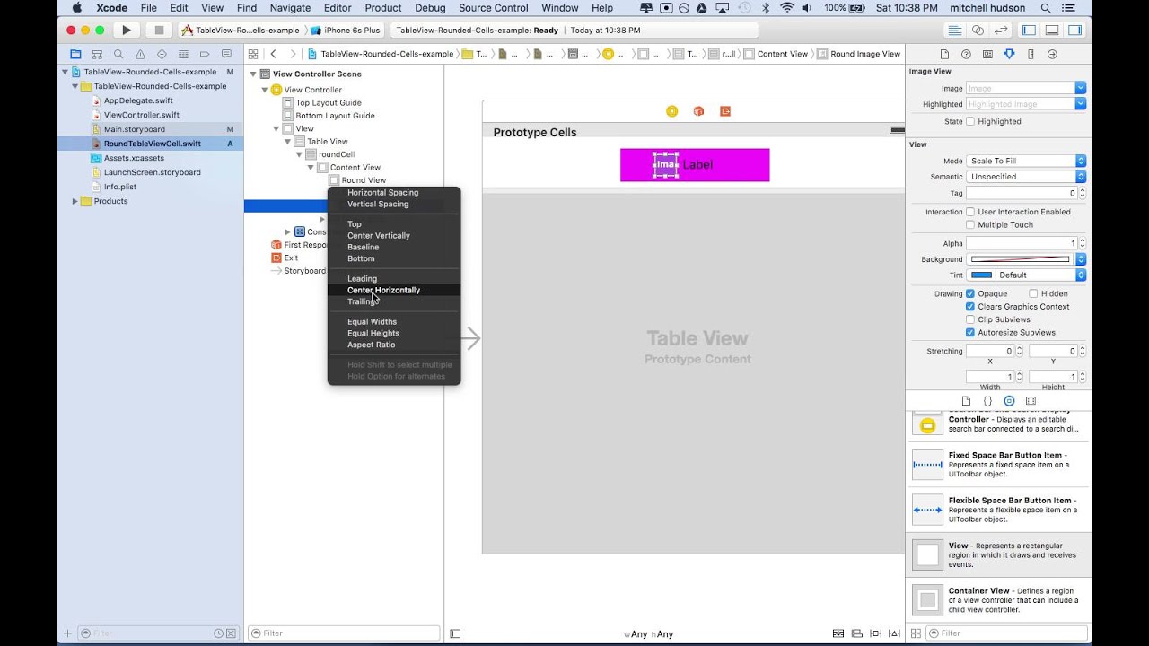 1 TableView Round Custom Cell