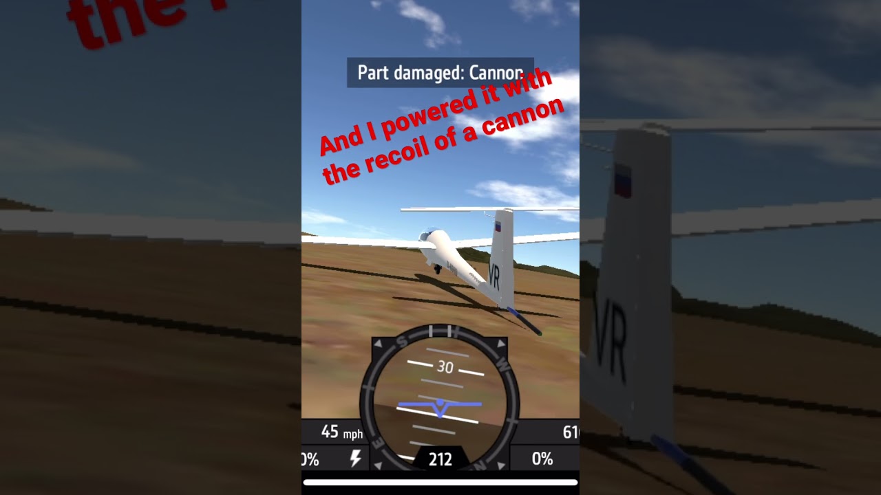 Tank cannon powered glider in SimplePlanes!?!?