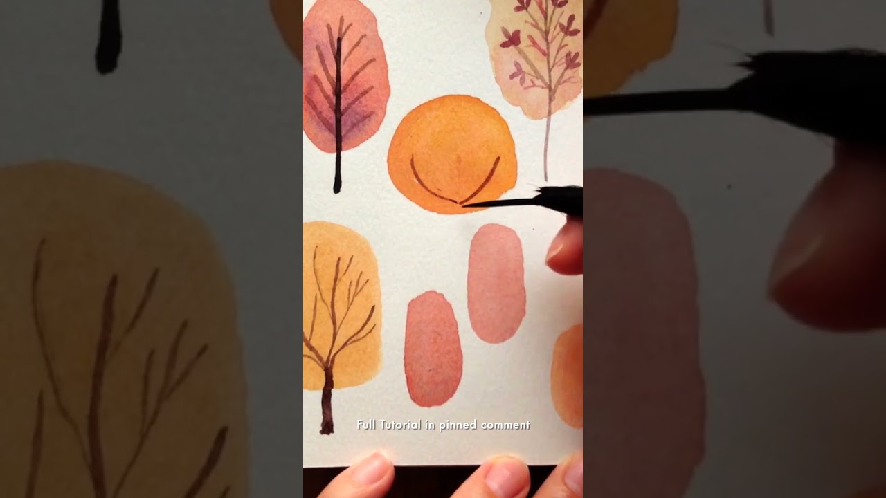 Let's doodle some Colourful Autumn Trees