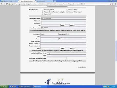 Requesting a GrantSolutions User Account