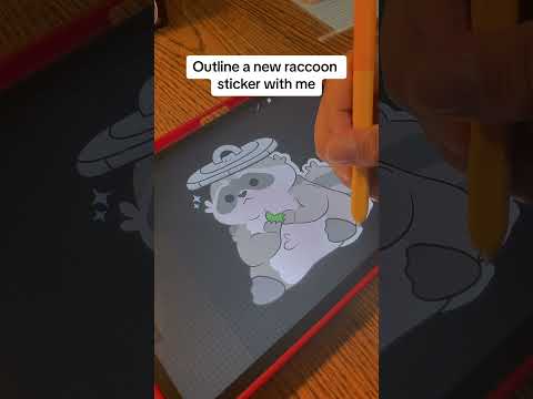 Outline a raccoon sticker #art #procreate #smallbiz #stickers #stickerart