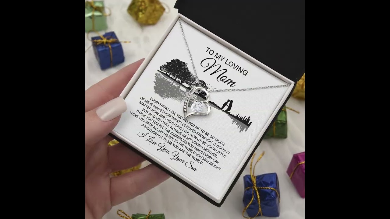 Loving Mom You Are The World, Forever Love Necklace, Mother's Day Gift Idea, Necklace For Mom