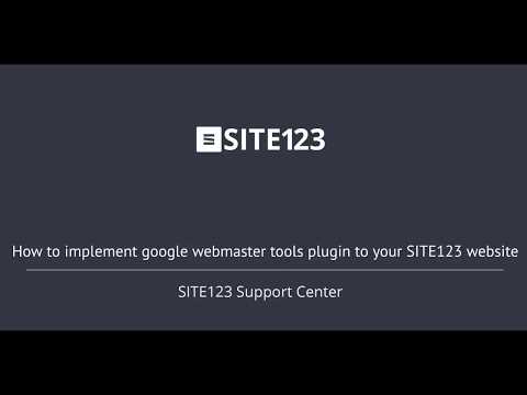 Implementing google webmaster tools plugin to SITE123 website