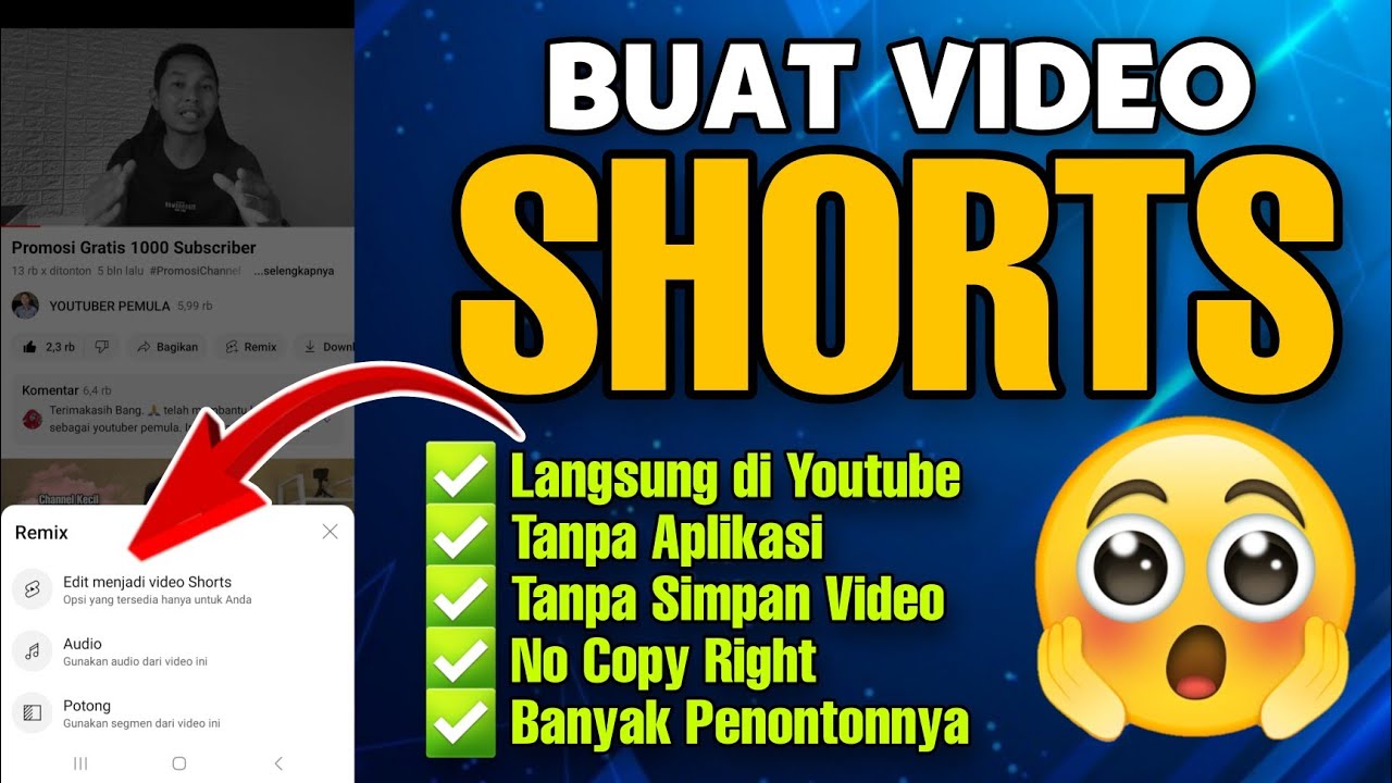 Cara membuat Video Shorts dari Video Panjang langsung di Youtube