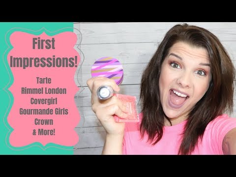 FIRST IMPRESSIONS | MAKEUP TUTORIAL | TARTE SHAPE TAPE SETTING POWDER & MORE!