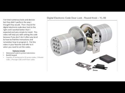 Part 1 Introduction To The Digital Electronic Code Door Lock Round Knob Turbolock YL-99