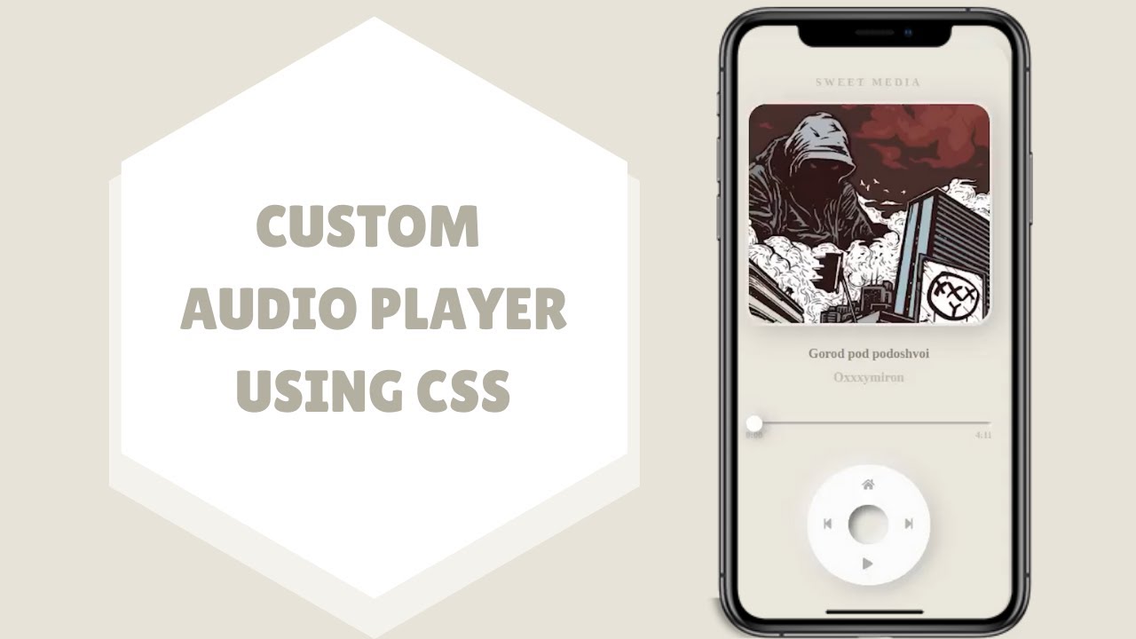 Web Design UI | Custom Audio Player Using CSS HTML