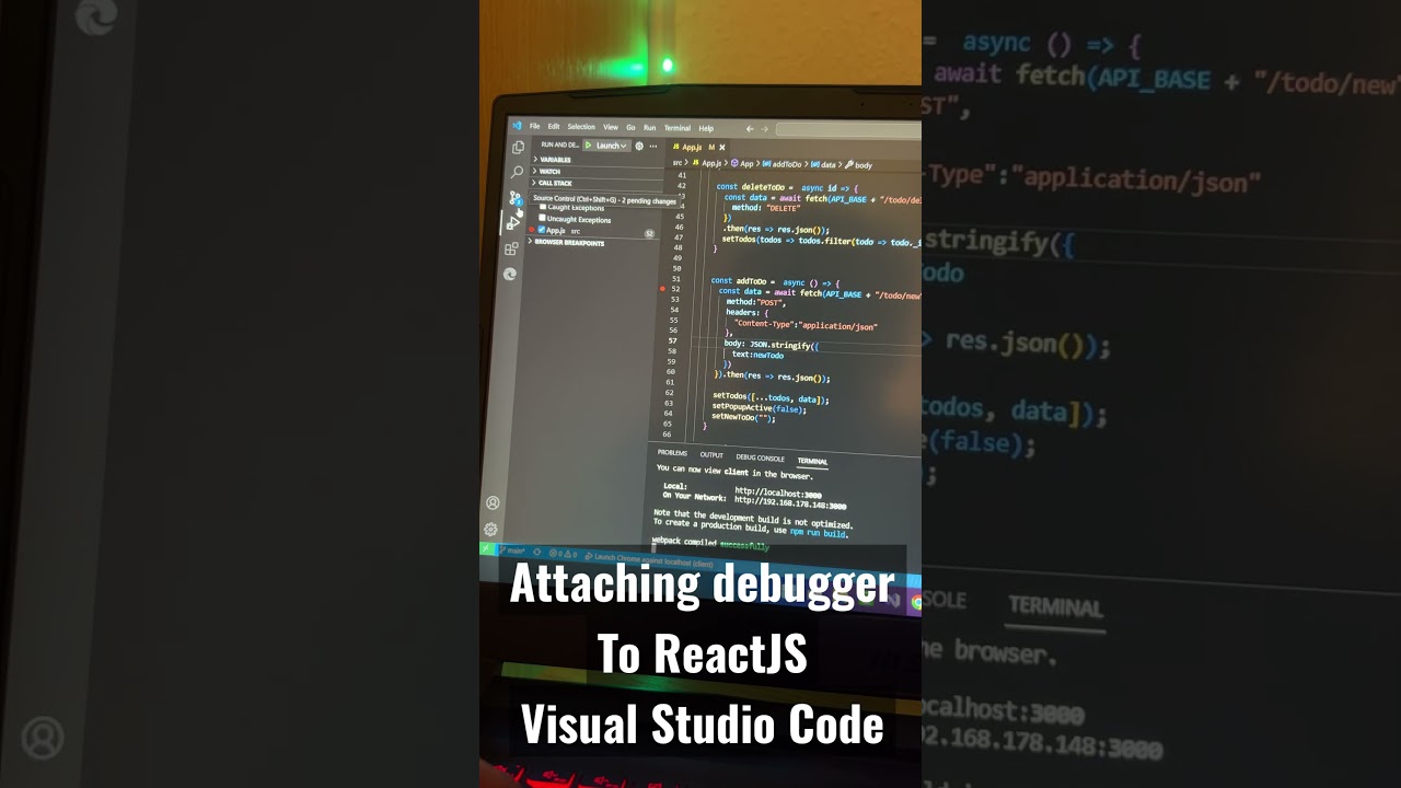 ReactJS | Attaching debugger VSCode