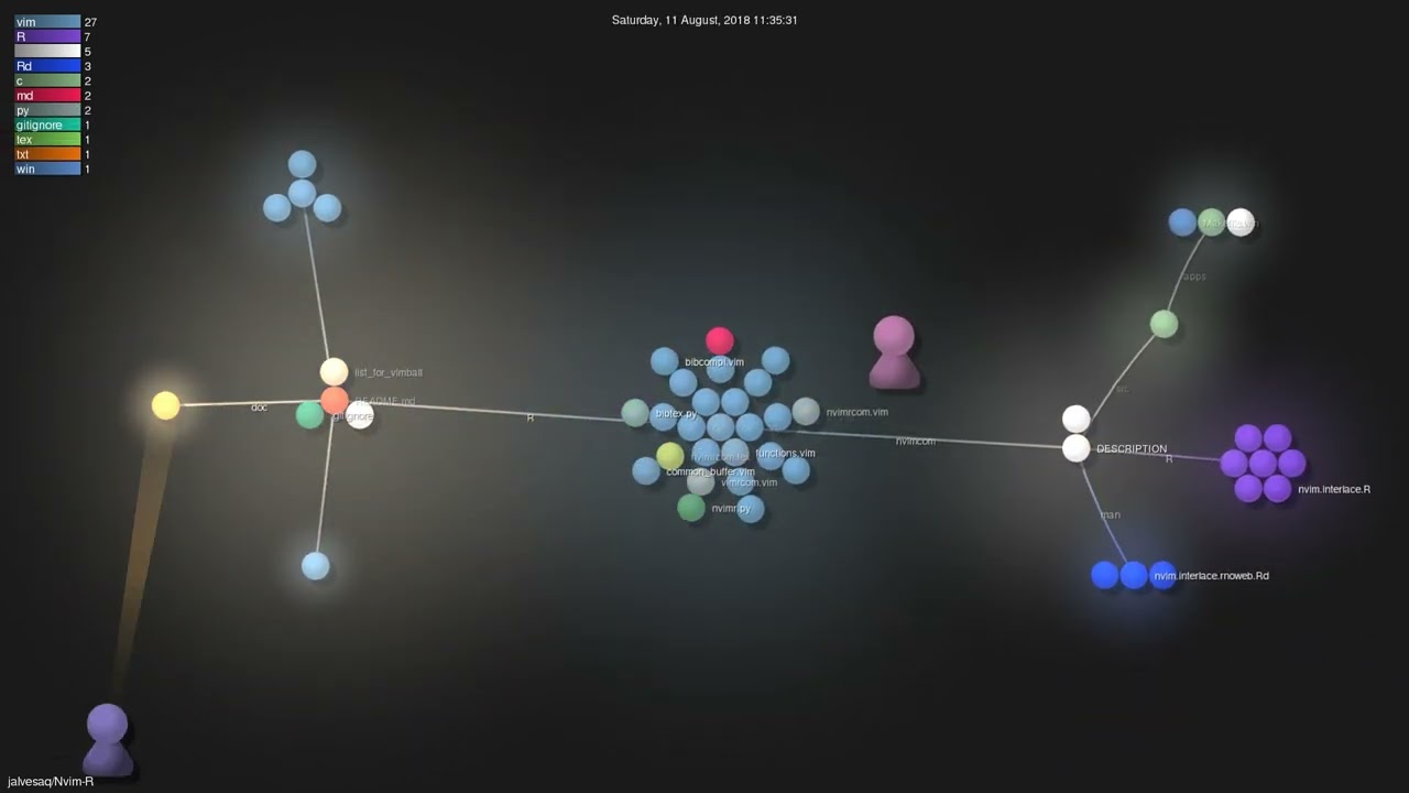 jalvesaq/Nvim-R - Gource visualisation