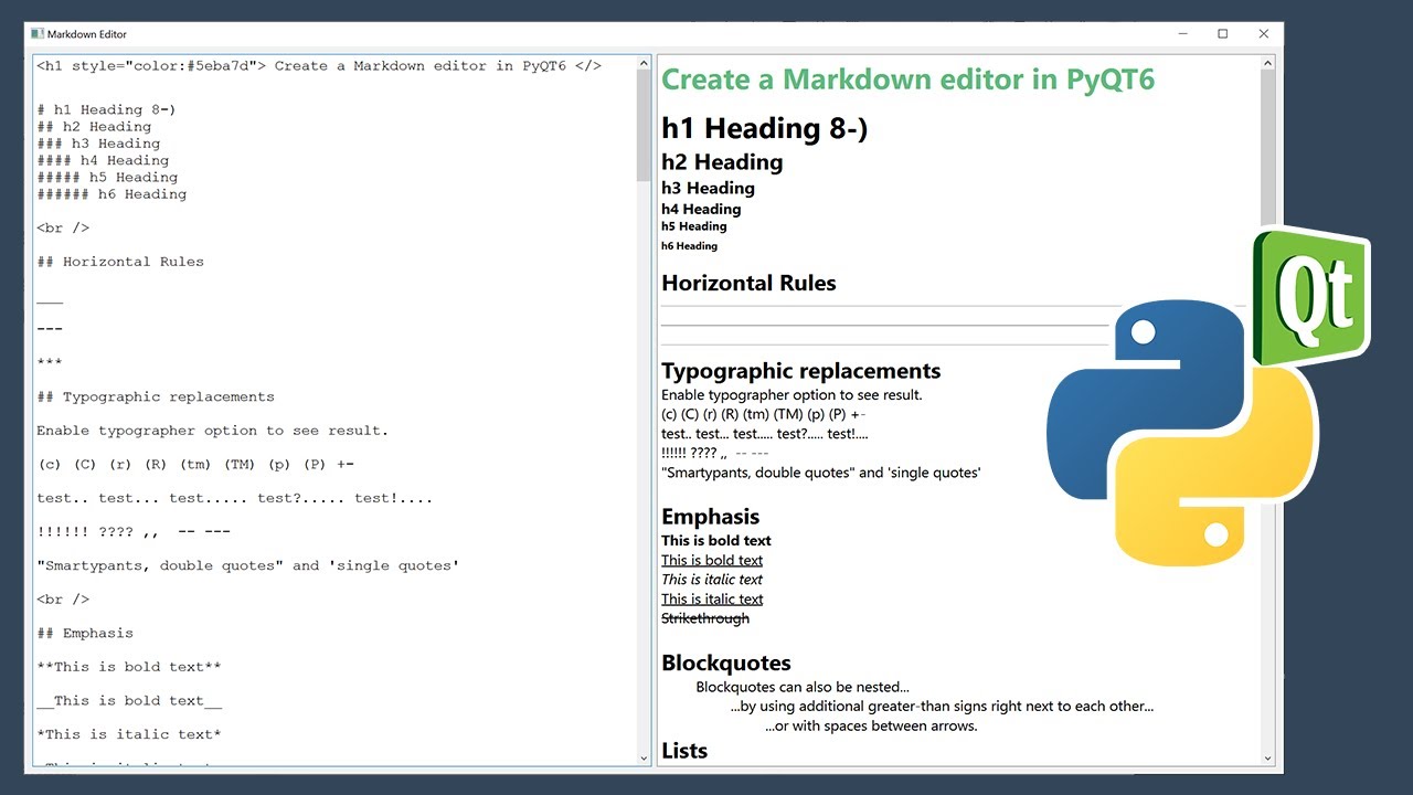 Create A Markdown Editor With Python | PyQt6 Tutorial