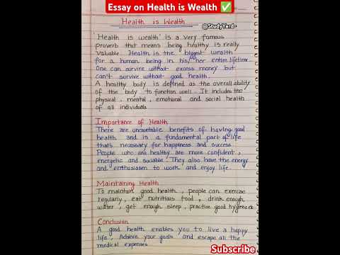 Essay writing on health is wealth l health is wealth l paragraph writing on health is wealth