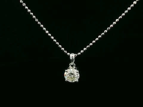 18K White Gold Solitaire Diamond Pendant – 1.01 Carat IGI Certified