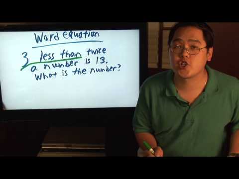 Math Lessons : What Is a Word Equation?