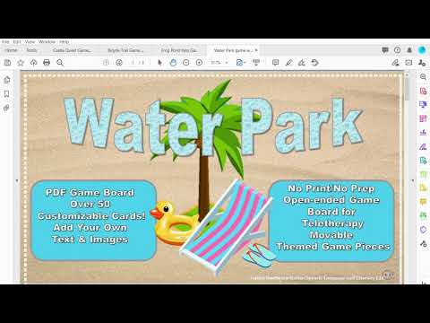 Water Park Interactive PDF Game for Teletherapy