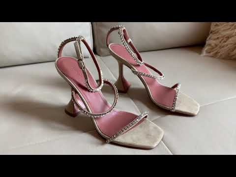 Amina Muaddi Suede Gilda Sandals Unboxing