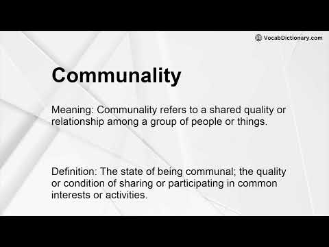 Communality Meaning